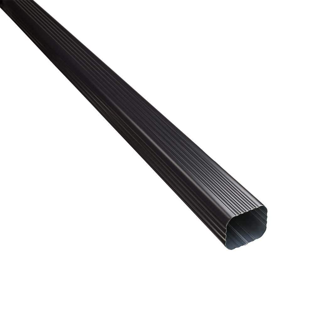 PEAK 10 ft. L x 2 in. W x 3 in. H Black Aluminum Gutter Downspout 8027 ...