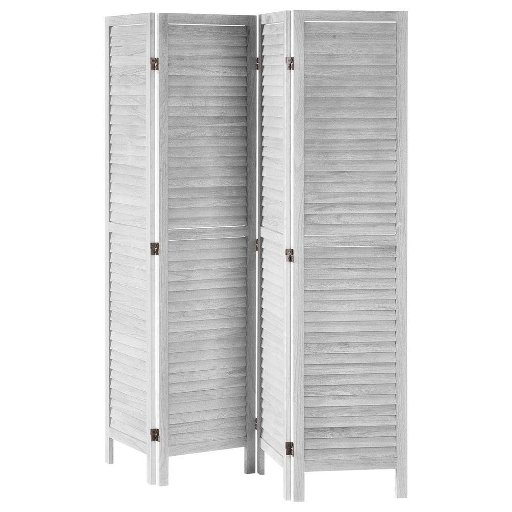 SKYSHALO Wood Room Divider, Folding Privacy Screen, 4 Panel 66.9 in ...