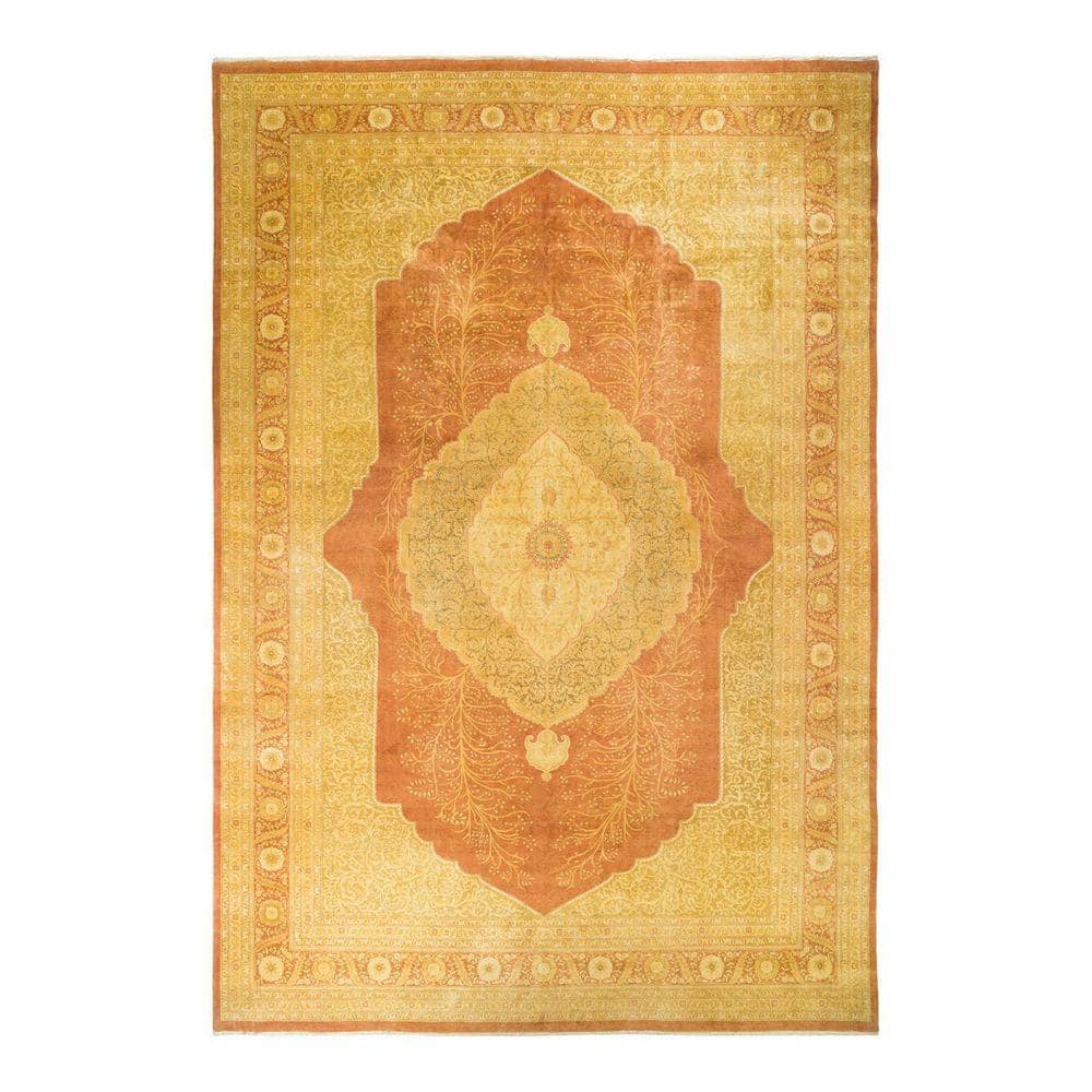 Chloe & Olivia Home Mogul Brown 12 ft. x 18 ft. Oriental Wool Indoor ...