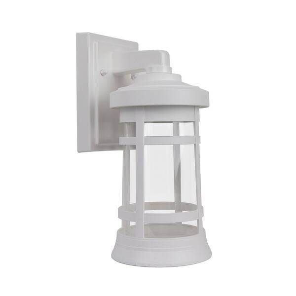 SOLUS Artisan Small Cylinder 12.75 in. White Composite Outdoor ...