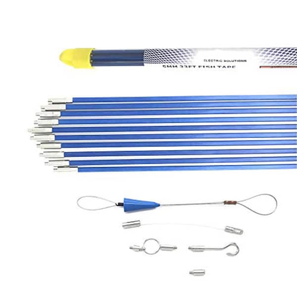 YICHUHAOXI 33 ft. Fiberglass Electrical Fish Tape Kit with Connectable ...