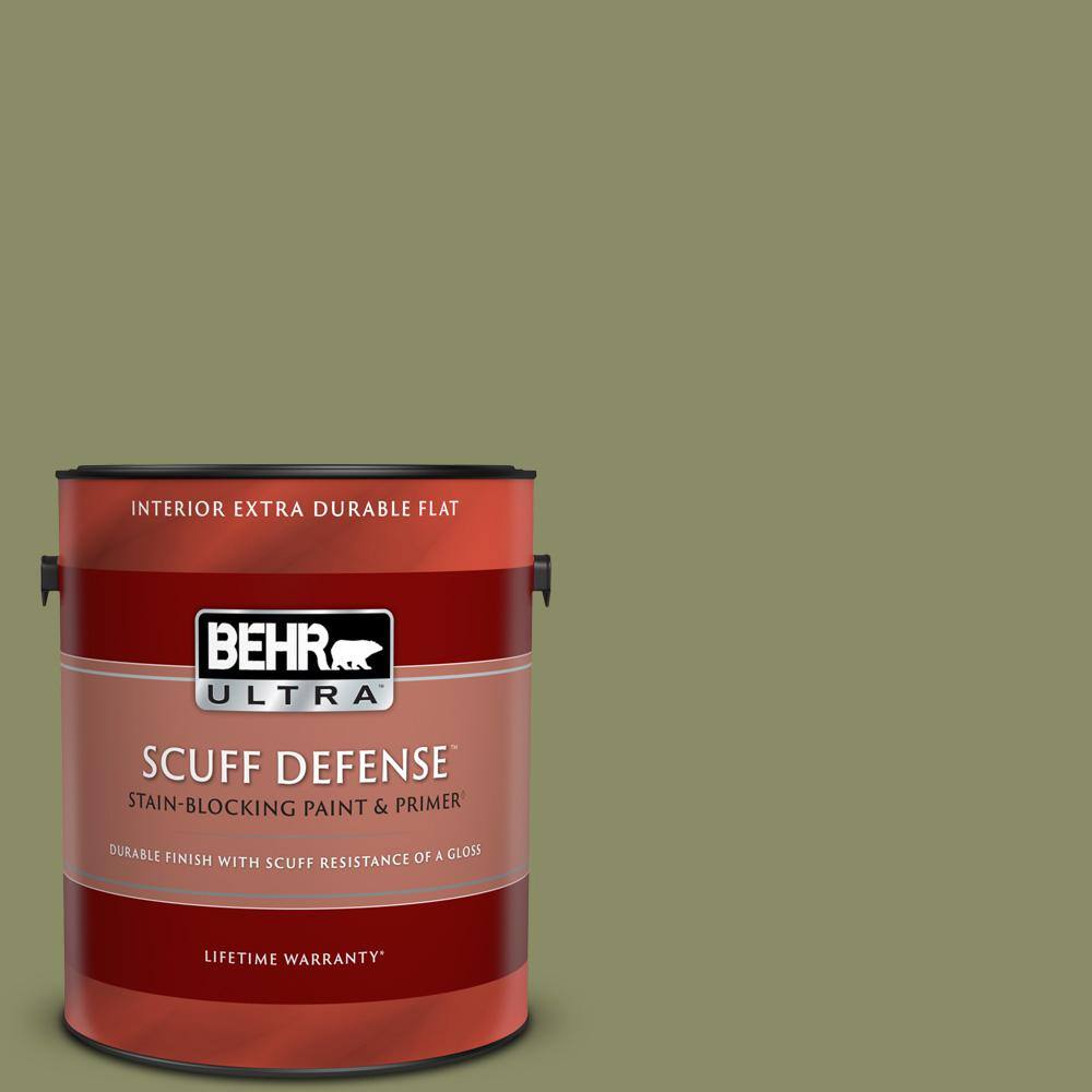 BEHR ULTRA 1 gal. #S370-5 Pesto Paste Extra Durable Flat Interior Paint ...