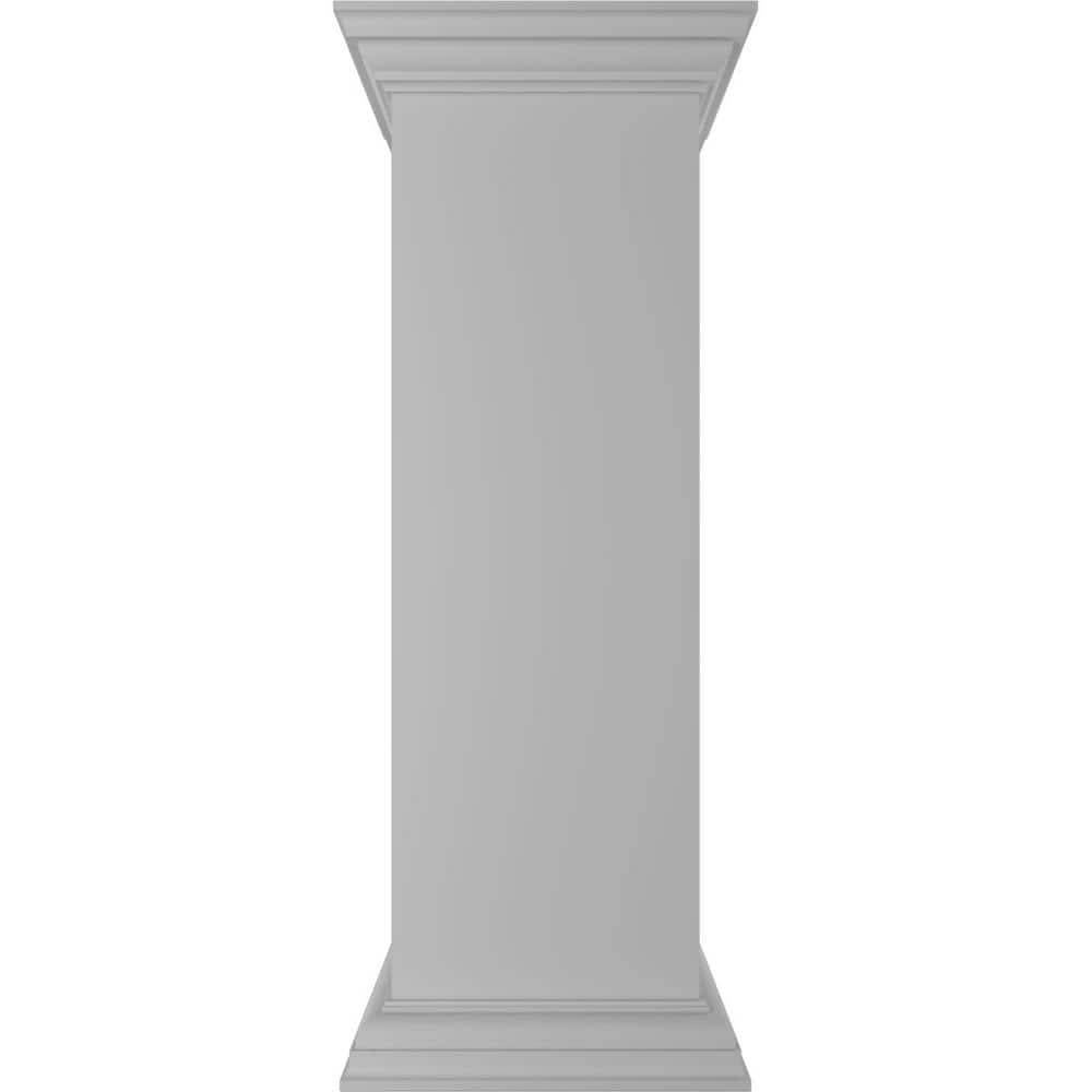 Ekena Millwork Plain 40 in. x 12 in. White Box Newel Post with Panel ...