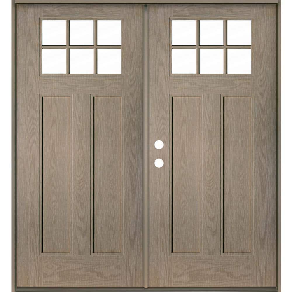 Reviews for Krosswood Doors Craftsman 72 in. x 80 in. 6-Lite Right ...
