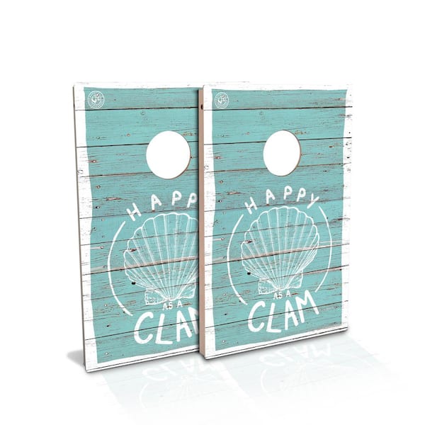 IPG Global Marketing Happy As A Clam Cornhole Board Set (Includes 8 ...