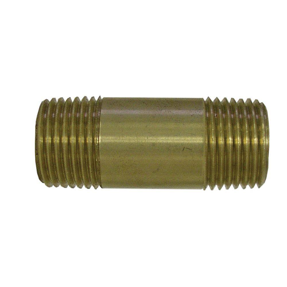 Fly Box 3 Inch Long Brass Nipple Pipe Fitting - 1 Inch NPT Threads Both ...