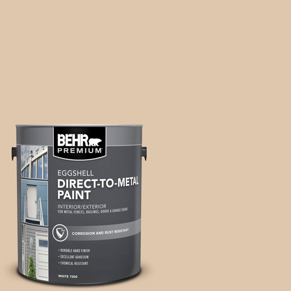 BEHR PREMIUM 1 gal. #N260-2 Almond Latte Eggshell Direct to Metal ...