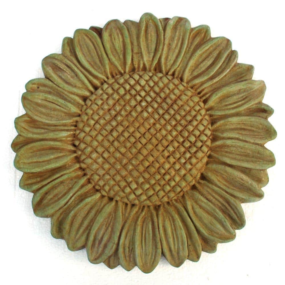 Cast Stone Sunflower Stepstone Weathered Bronze GNSSSF-WB - The Home Depot
