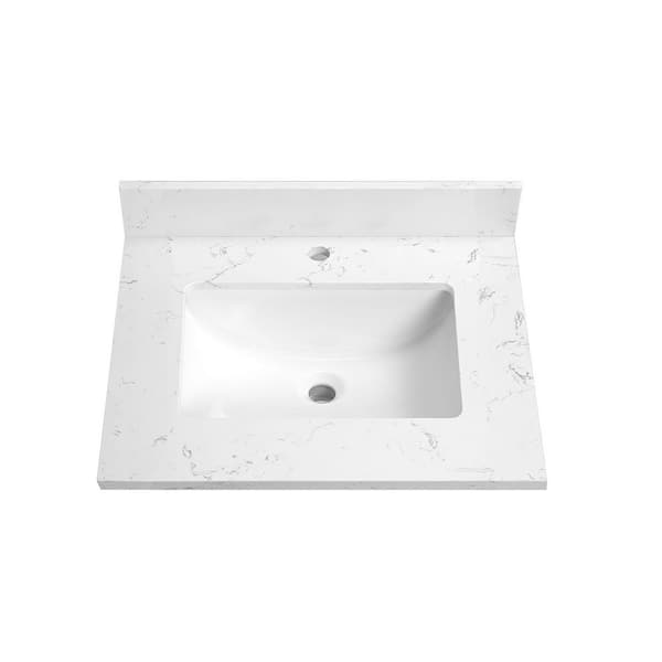 LANDOLT Classic 24 in. W x 22 in.D Engineered Stone Composite White ...