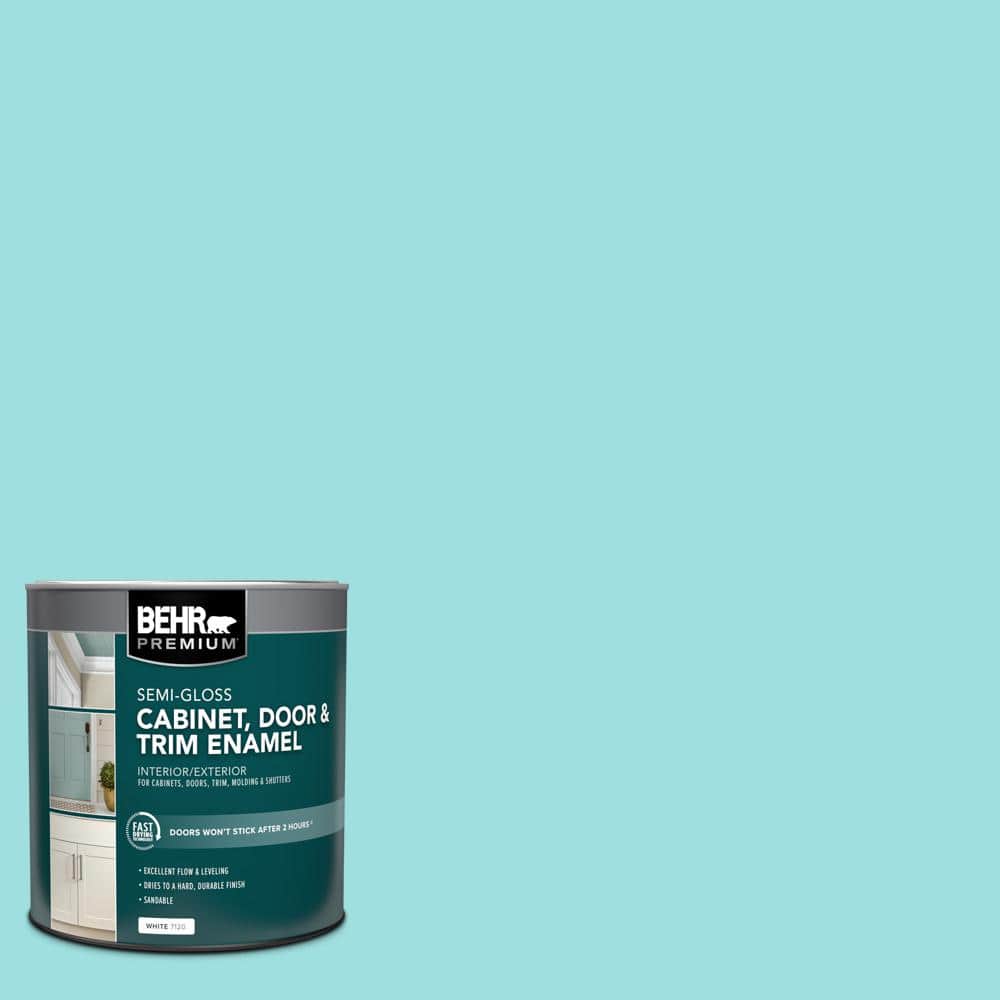 BEHR PREMIUM 1 qt. #P460-2 Tropical Waterfall Semi-Gloss Enamel ...