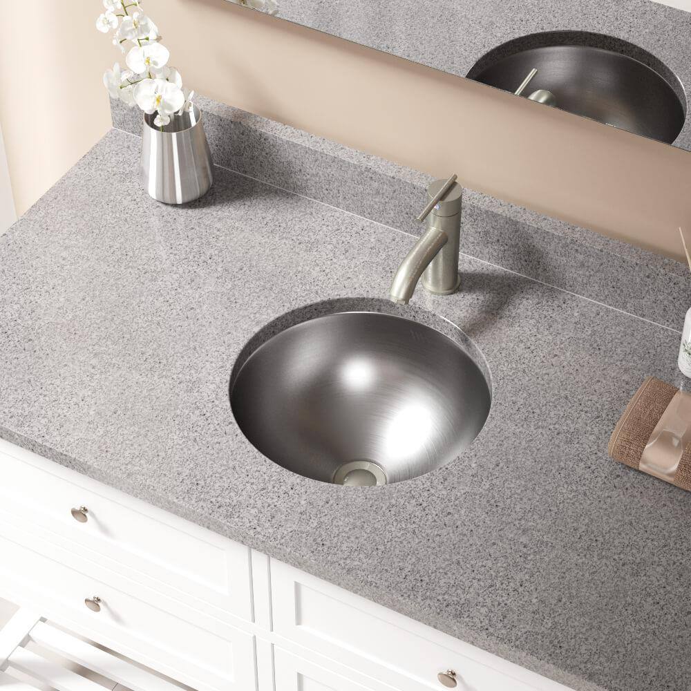 MR Direct Tri-Mount Bathroom Sink in Stainless Steel with Pop-Up Drain ...