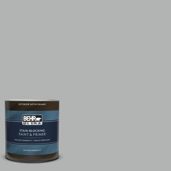 BEHR ULTRA 1 qt. #PPU26-08 Silverstone Satin Enamel Exterior Paint ...