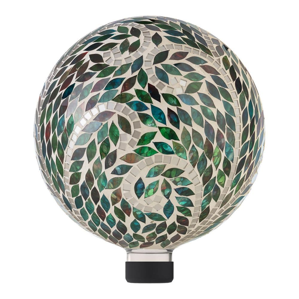 Alpine Corporation 10 in. Dia. Indoor/Outdoor Glass Mosaic Gazing Ball ...