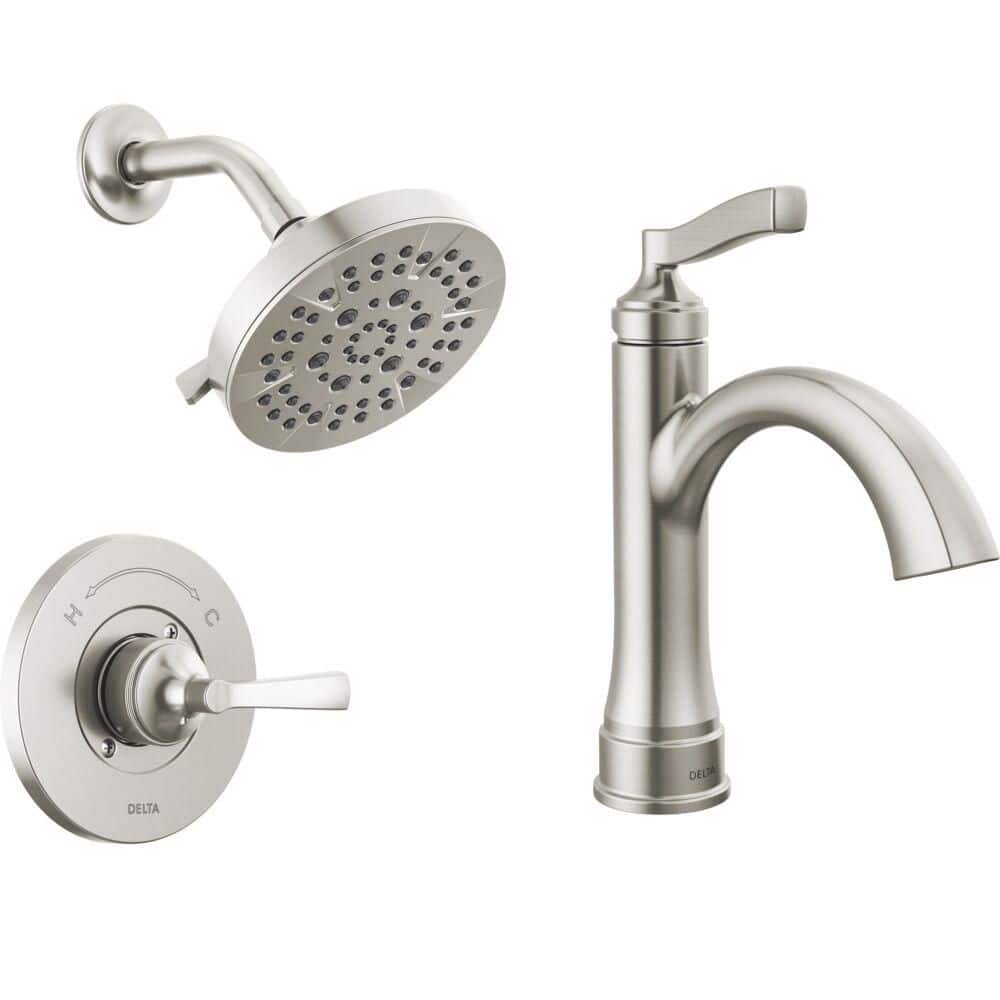 Delta Faryn Single Handle Single Hole Bathroom Sink Faucet Bundle ...