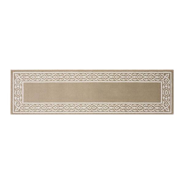 Laura Ashley Lorreta 2-Tone Berber/Ivory 2 ft. x 6 ft. Tufted Border ...