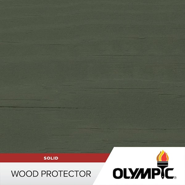 Olympic Wood Protector 1 gal. SC-1029 Ebony Gray Exterior Solid Stain ...