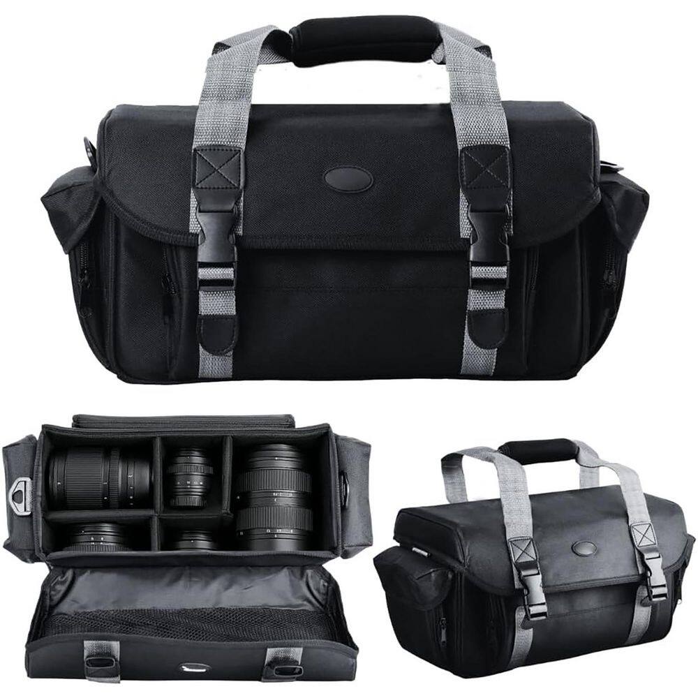 Lukyamzn Large Water-Resistant Camera Bag with Dual Buckles & Pockets ...