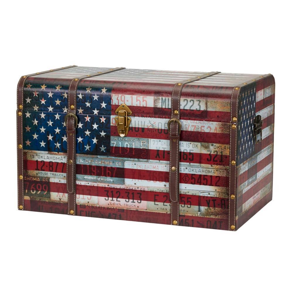 HOUSEHOLD ESSENTIALS 16.14 in. Red, White and Blue Wood Vintag Jumbo ...