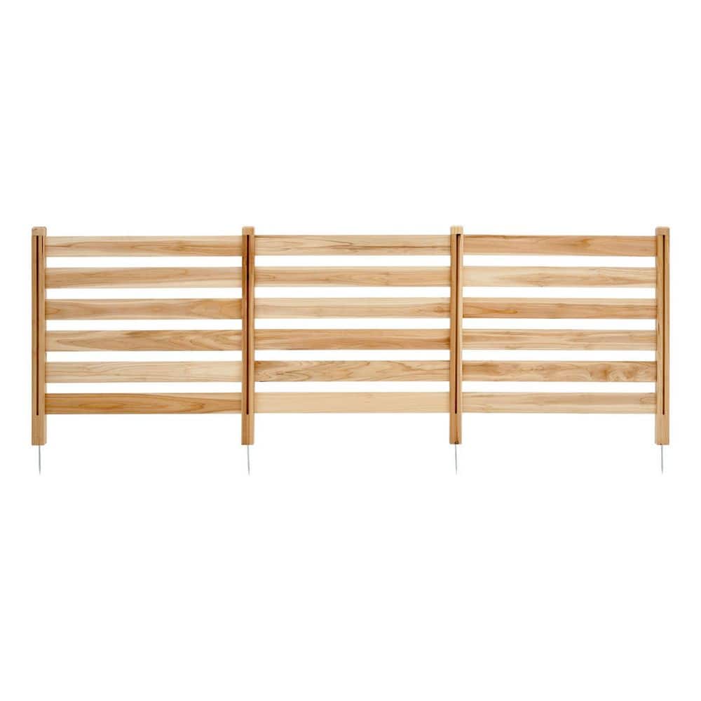 SVOPES Wood Privacy Fence, 38 in. W x 36 in. L, 3-Panel Slatted Screen ...