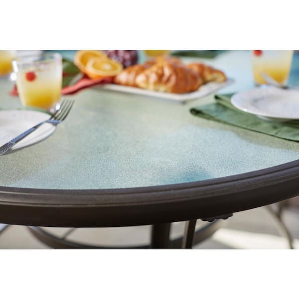 Hampton bay commercial aluminum round outdoor patio slat top dining table store