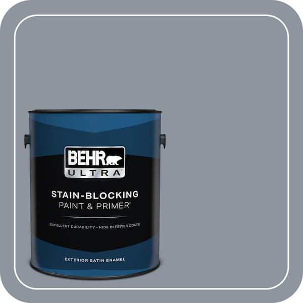 BEHR ULTRA 1 gal. #PPF-28 Blue Dusk Satin Enamel Exterior Paint ...
