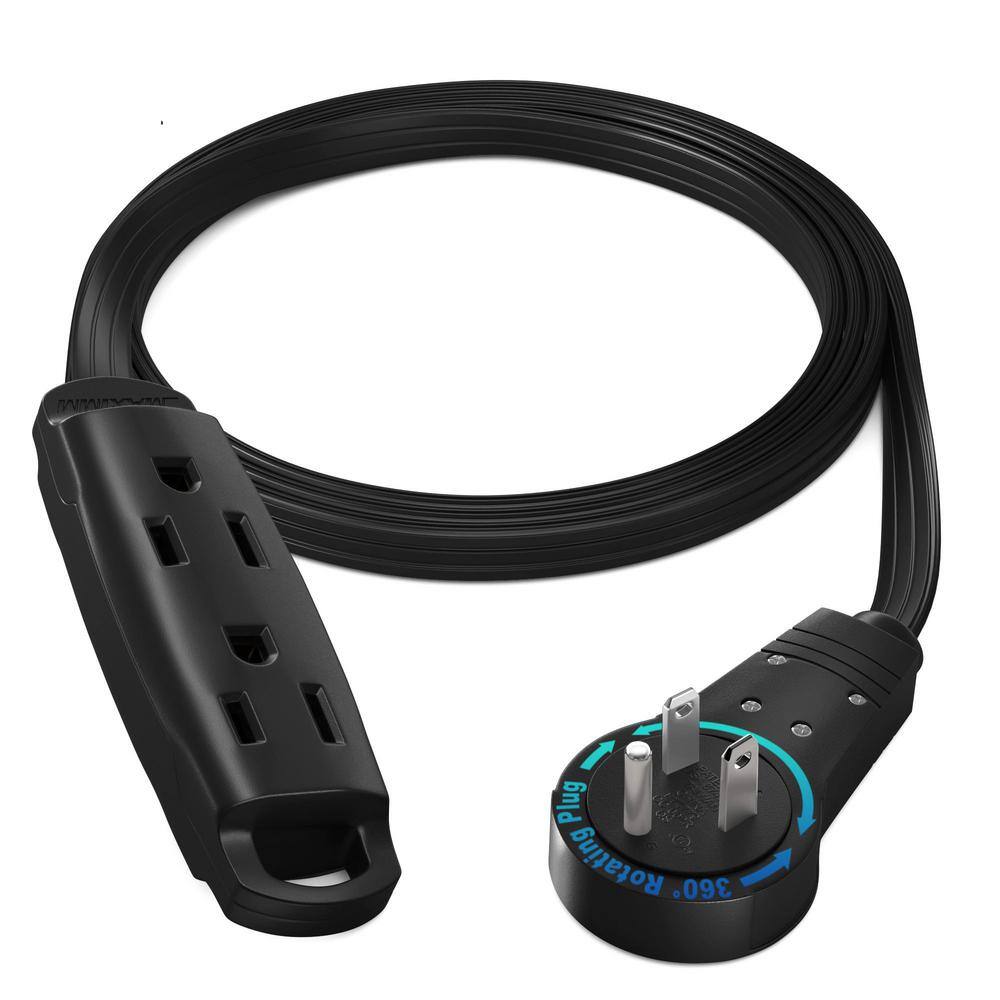 MAXIMM 3 ft. 16/3 Light Duty Indoor Extension Cord 360° Rotating Flat ...