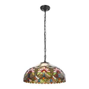 48-Watt 1 Light Black and Natural Color Ball Shape Height Adjustable ...