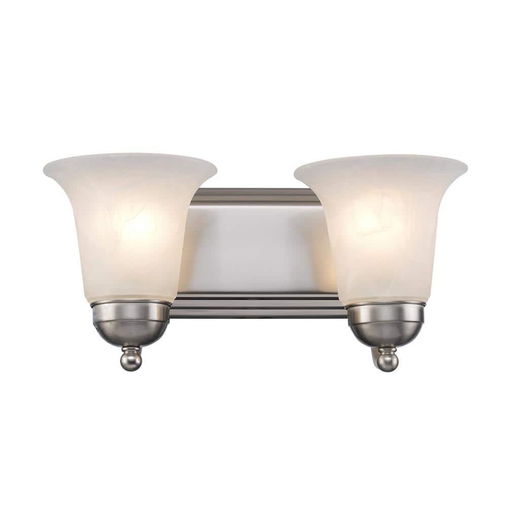 Bel Air Lighting Cabernet Collection 14 in. 2-Light Brushed Nickel ...