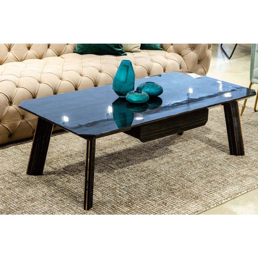 MR MODREST Modrest Chadwick Modern 55 in. Ebony and Rosegold Rectangle ...