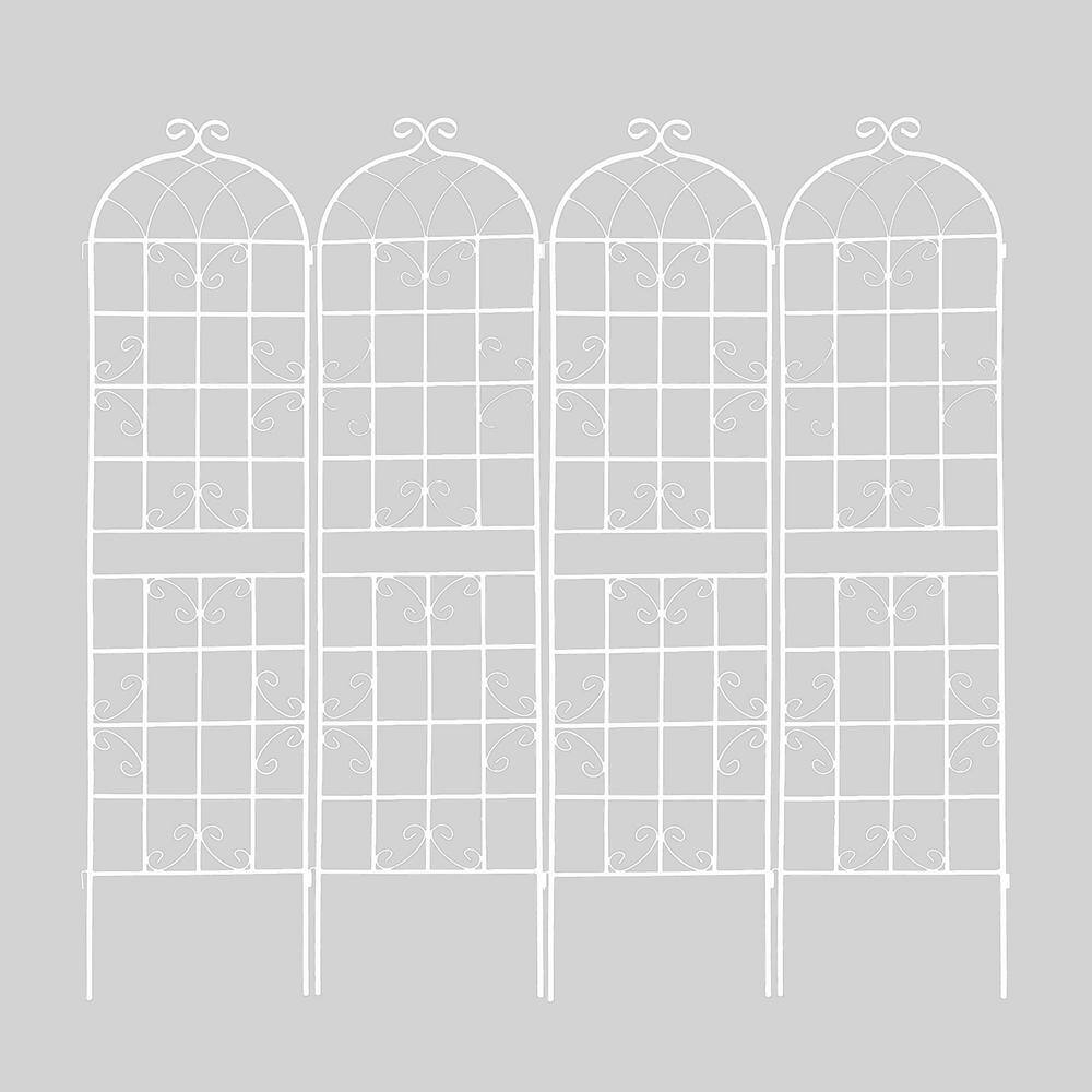 86.7 in. x 19.7 in., 4-Pack Metal Garden Trellis, Rustproof, Outdoor ...
