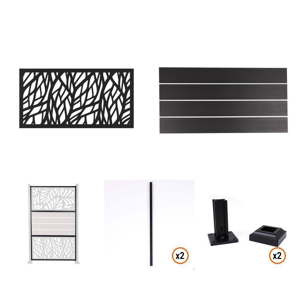 Deckorators Privacy Screen Kit with Wildwood Insert and Slate Boards ...