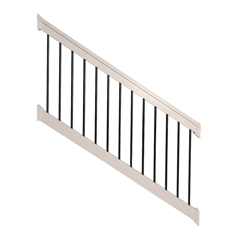 Weatherables Bellaire 3 ft. H x 72 in. W Tan Vinyl Stair Railing Kit ...