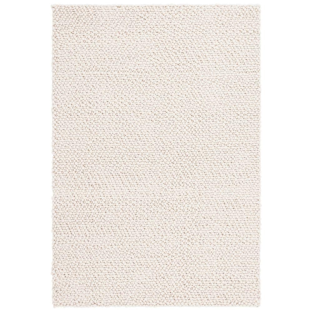 SAFAVIEH Natura 4 ft. x 6 ft. Ivory Solid Bubble Area Rug NAT258A-4 ...