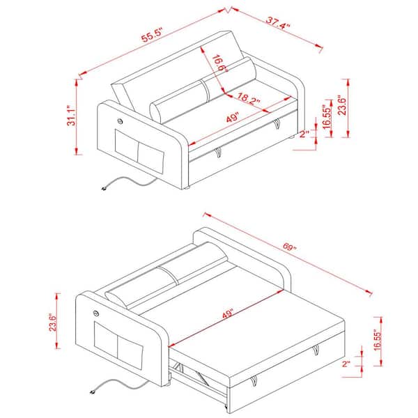 Couch Bed Dimensions - Infoupdate.org