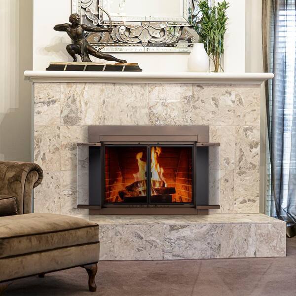Pleasant Hearth Abberly Large Glass Fireplace Doors AB-1052