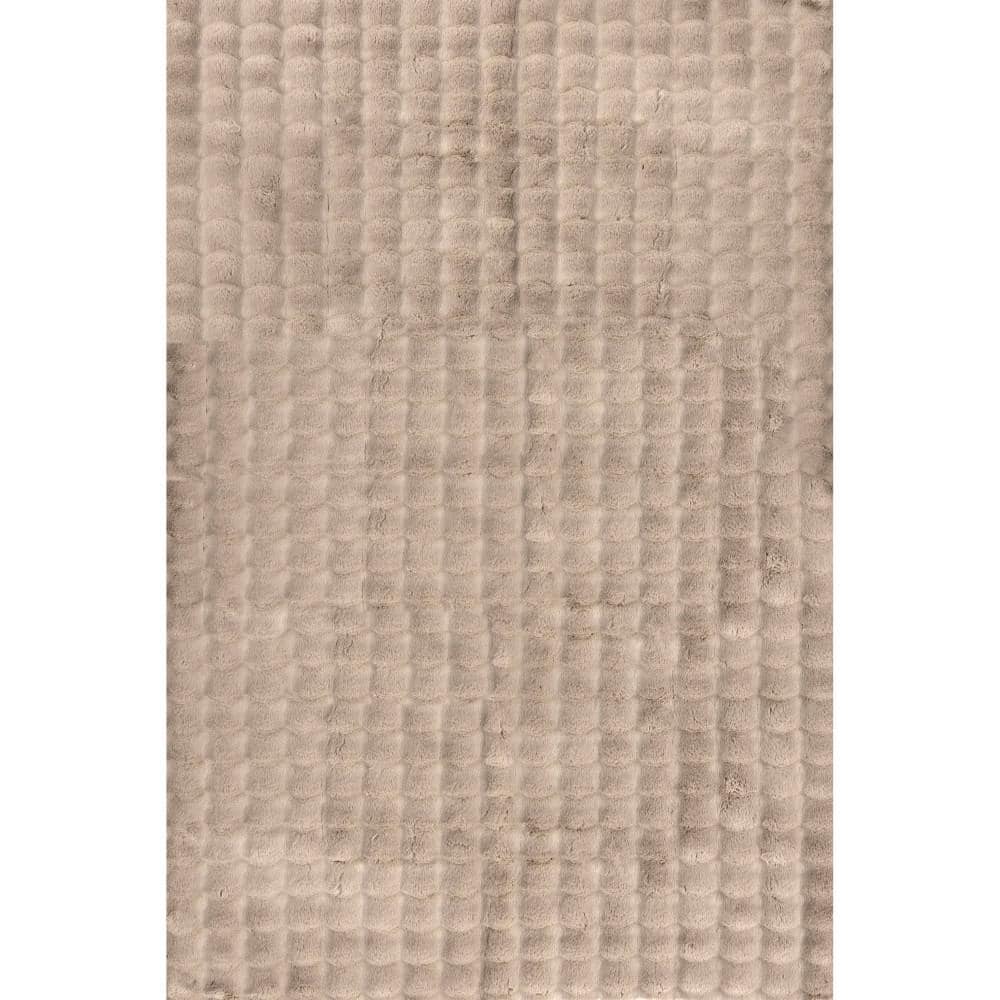 nuLOOM Jeni Machine Washable Taupe 5 ft. x 8 ft. Solid Area Rug HJWR02C ...
