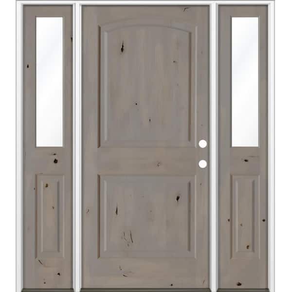 Krosswood Doors 58 in. x 80 in. Knotty Alder 2Panel Arch Left-Hand ...