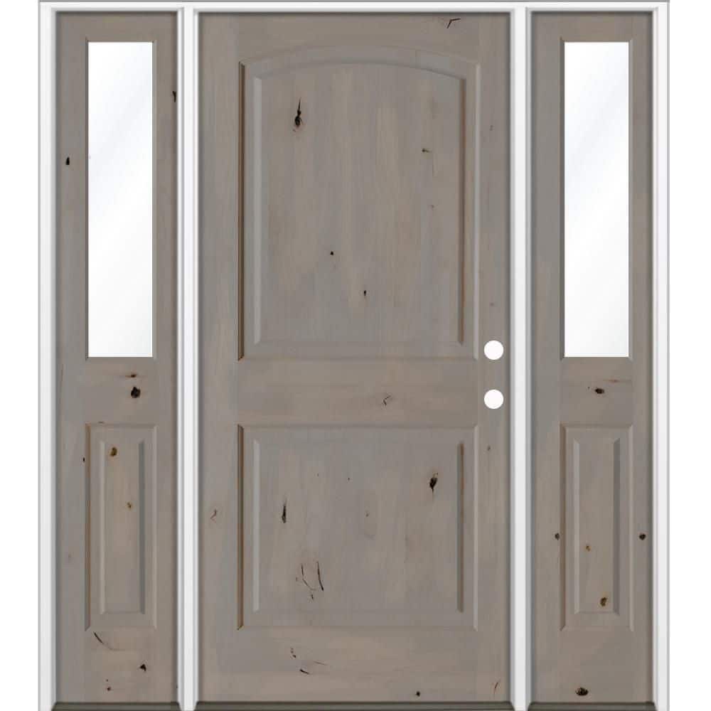 Krosswood Doors 70 in. x 80 in. Knotty Alder 2-Panel Arch Left-H ...