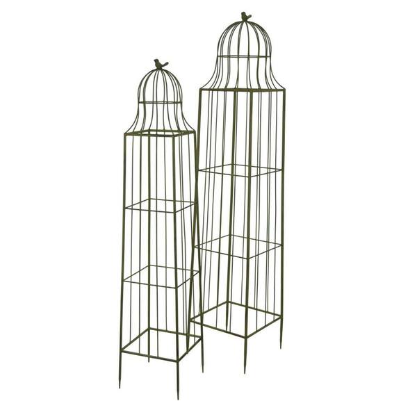Benjara Meryl 52 in. Garden Tall Cage Design Metal Plant Trellis (Set ...