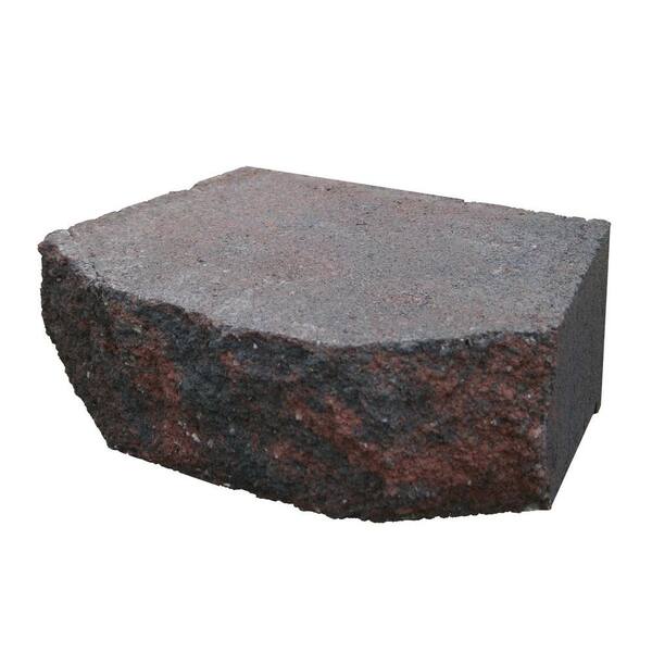 12 in. Red/Charcoal Concrete Retaining Wall Block 100027502 - The Home ...