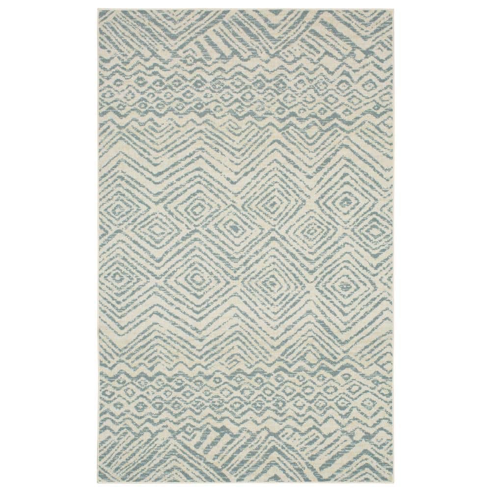 Mohawk Home Zig Zag Stripe Cream 6 ft. x 9 ft. Area Rug 868109 - The ...