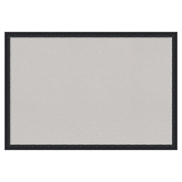 Amanti Art Bethany Black 38 in. x 26 in., Wood Framed Grey Cork Memo ...