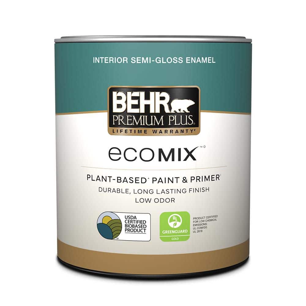 BEHR PREMIUM PLUS 1 qt. Deep Base Semi-Gloss EcoMix Plant-Based ...