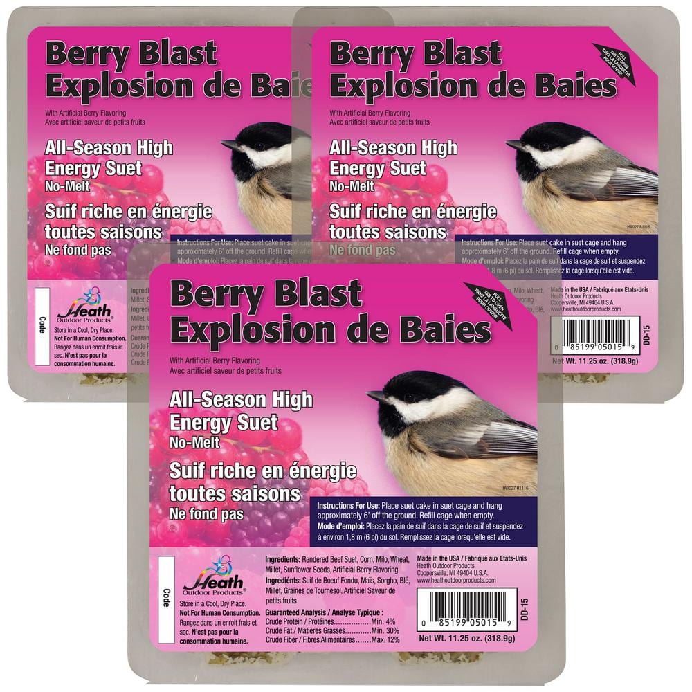 Heath Outdoor Products Heath Berry Blast Suet Cakes, Contains 3-Suet ...