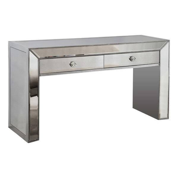 Best Master Furniture Winney 56 in. Silver Rectangle Wood Console Table ...