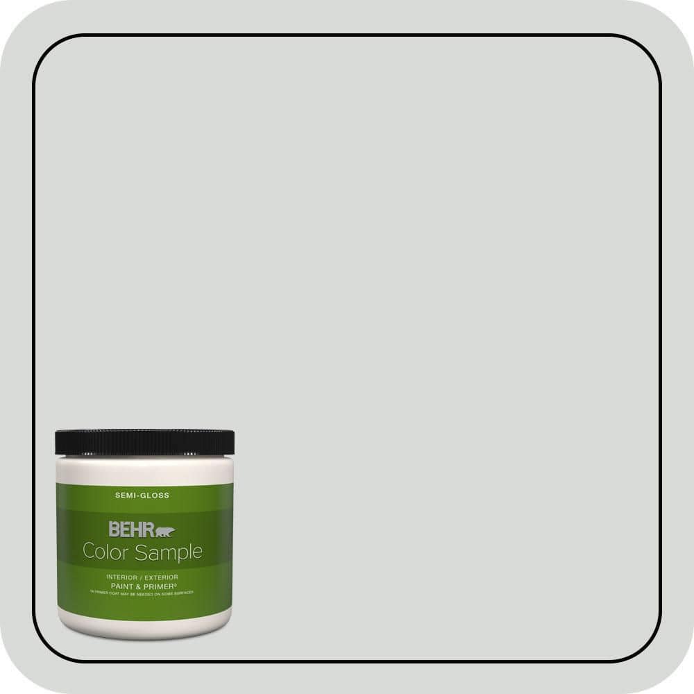 BEHR PREMIUM PLUS 8 oz. #N460-1 Evening White Semi-Gloss Interior ...