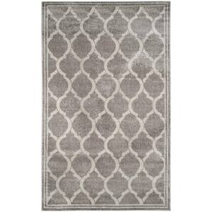 SAFAVIEH Amherst Gray/Light Gray 6 ft. x 9 ft. Geometric Quatrefoil ...