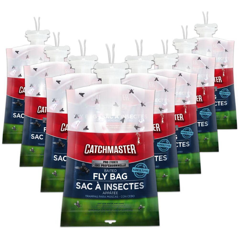 Catchmaster Pro Series Outdoor Hanging Fly Bag Trap Pet Safe (8-Pack ...