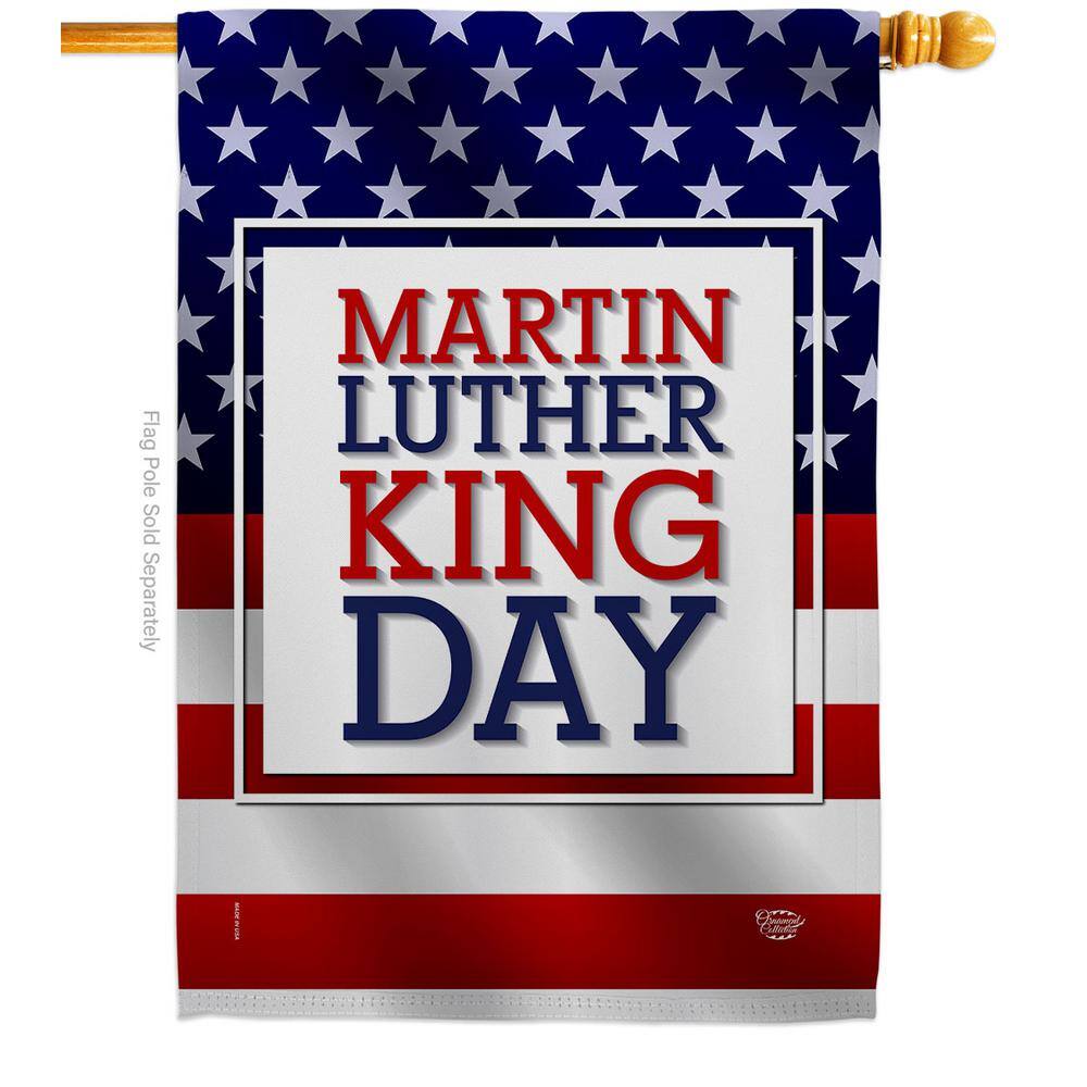Ornament Collection 28 in. x 40 in. MLK Day Patriotic House Flag Double ...