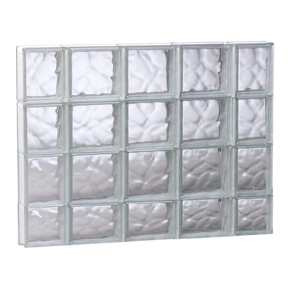 Clearly Secure 34.75 in. x 29 in. x 3.125 in. Frameless Wave Pattern ...